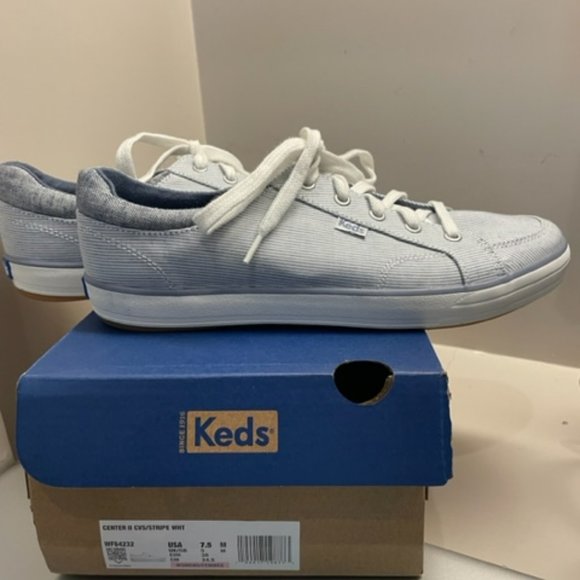 Keds | Shoes | Keds Center Ii Bluewhite Striped Shoes New With Box Size ...